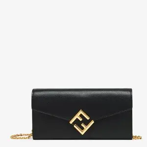 Fendi Ff Diamonds Continental With Chain - Black