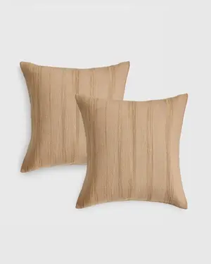 Quince Melange Stripe Pillow Cover - Soft Blush