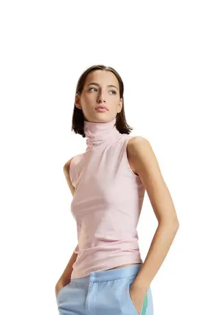 Cynthia Rowley Sutton Sleeveless Turtleneck - Pink