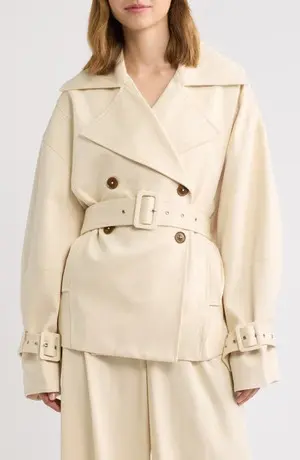 Oddmuse Double Breasted Belted Short Trench Coat