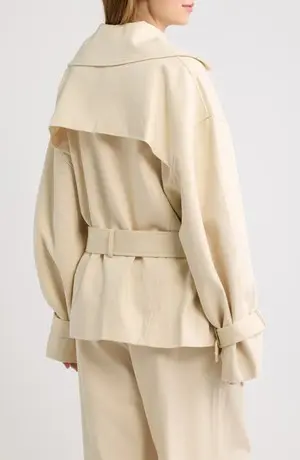 Oddmuse Double Breasted Belted Short Trench Coat