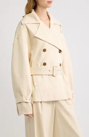 Oddmuse Double Breasted Belted Short Trench Coat
