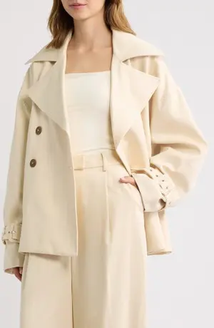 Oddmuse Double Breasted Belted Short Trench Coat