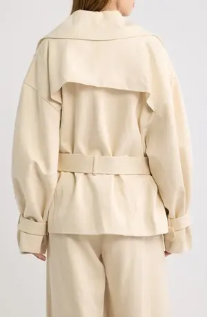 Oddmuse Double Breasted Belted Short Trench Coat