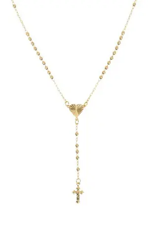 THE M JEWELERS Heart Rosary Necklace - Gold