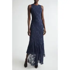 Etro Tonal Paisley Burnout Jersey Maxi Dress
