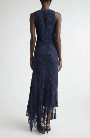 Etro Tonal Paisley Burnout Jersey Maxi Dress