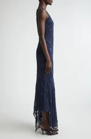 Etro Tonal Paisley Burnout Jersey Maxi Dress