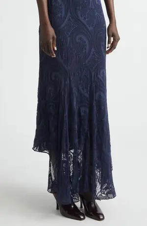 Etro Tonal Paisley Burnout Jersey Maxi Dress