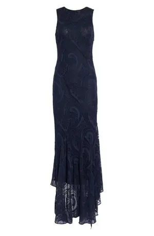 Etro Tonal Paisley Burnout Jersey Maxi Dress