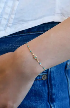 Anzie Evil Eye Pavé Diamond Bracelet