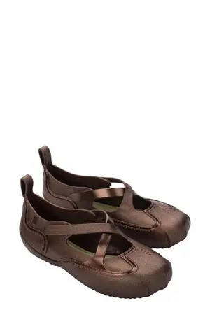 Melissa Aira Water Resistant Mary Jane Sneaker - Bronze/green
