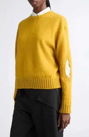 Undercover Cutout Wool Crewneck Sweater