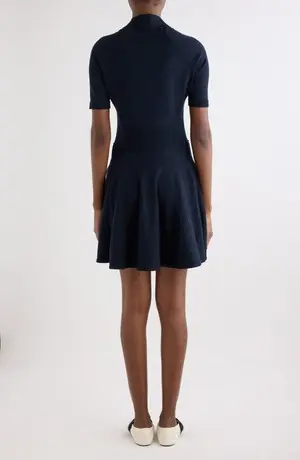Givenchy Embroidered Logo Cotton & Silk Blend A-line Polo Dress