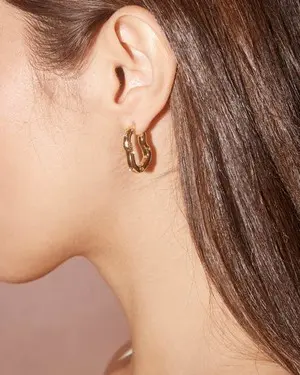 EMMA PILLS Tone Crystal Embellished Hoop Earrings