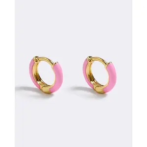 EMMA PILLS Mini Enamel Huggies - Candy Pink