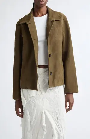 Proenza Schouler Lambskin Suede Jacket - Cypress