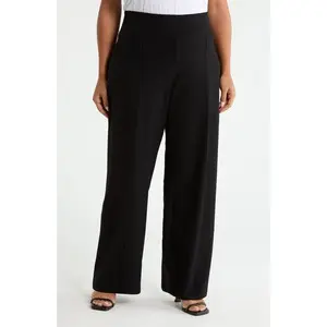 Eileen Fisher High Waist Wide Leg Pants - Black