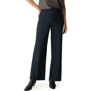Eileen Fisher Seamed High Waist Wide Leg Pants - Maritime