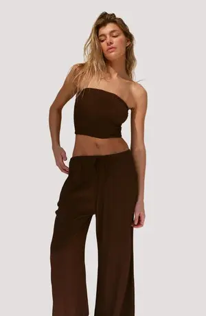 STONE FOX SWIM Koda Wide Leg Cover-up Pants - Earth