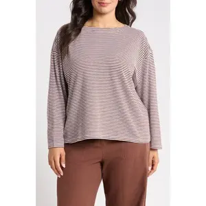 Eileen Fisher Striped Organic Cotton Boxy Top - Trufl