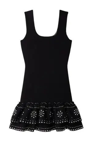 Sandro Short Knit Dress With Studs