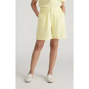Universal Standard Cotton Gauze Beach Shorts Champagne