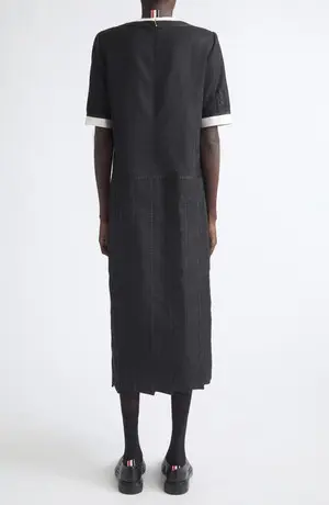 Thom Browne Super 120's Wool Twill Trompe L'oeil Midi Dress
