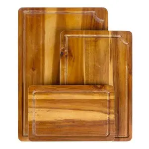 JONATHAN Y Hespera Handcrafted Acacia Wood Grain Reversible Cutting Board With Juice Grooves And Built-in Handle - Brown