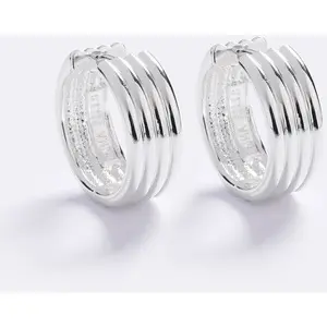 EMMA PILLS Bondi Waves Hoops - Silver