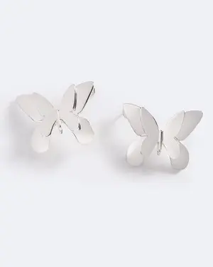 EMMA PILLS Floating Butterfly Studs - Silver