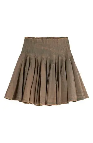Desigual Pleated Cotton Miniskirt