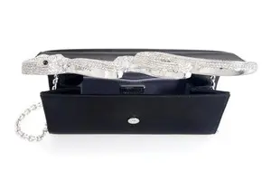 Judith Leiber Serpent Clutch With Crystal Embellishment