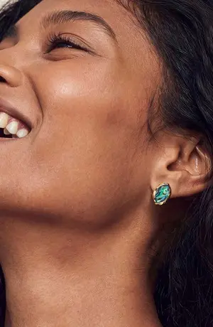 Ettika Mini Luxe Stud Earrings With Inlay