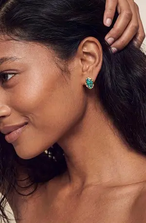Ettika Mini Luxe Stud Earrings With Inlay