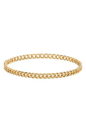 Argento Vivo Flat Chain Anklet - Gold