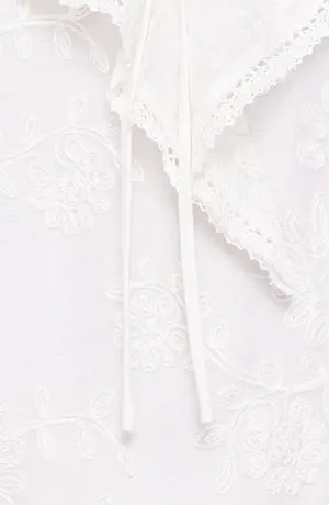 PETAL & PUP Embroidered Floral V-neck Mini Dress