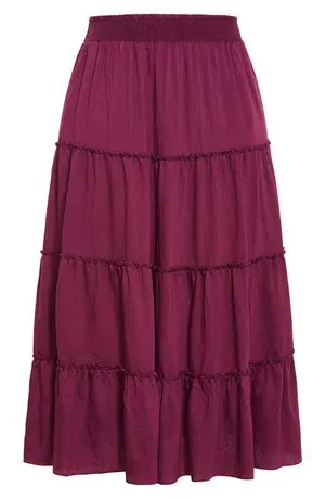 City Chic Boho Tiered Maxi Skirt