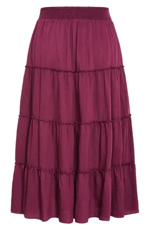 City Chic Boho Tiered Maxi Skirt