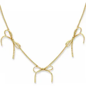 LA MENO Bow Station Necklace - Gold