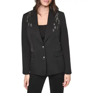 Dkny Heatset Animal Studded Blazer - Black