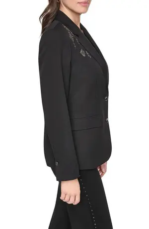 Dkny Heatset Animal Studded Blazer