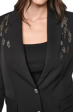 Dkny Heatset Animal Studded Blazer