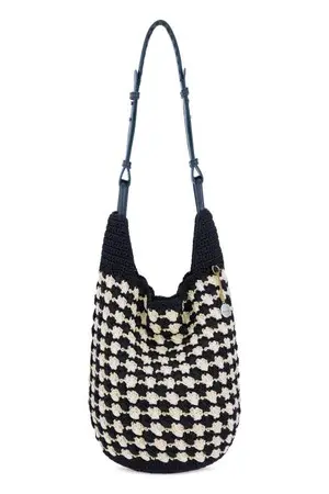 THE SAK Los Feliz 120 Hobo Bag - Black Ecru Shell