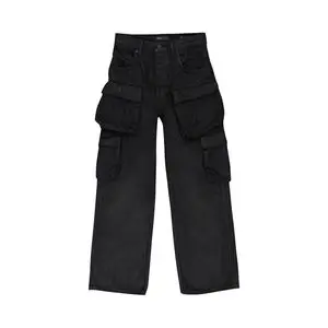 PURPLE BRAND Relaxed Double Cargo Skinny Jeans - Black