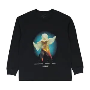 PURPLE BRAND Textured Jersey Long-sleeve Tee - Black