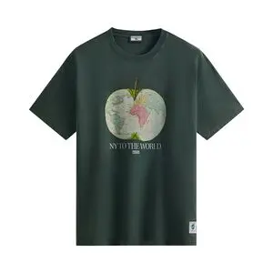 Kith New York To The World Apple Vintage Tee 'stadium - Green