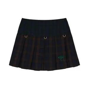 BRAIN DEAD X Coach Mini Plaid Pleated Skirt 'dark