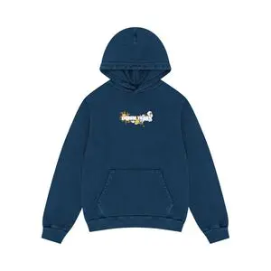 DENIM TEARS Floral Embroidered Logo Hoodie 'navy - Blue