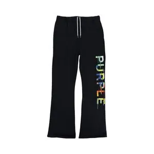 PURPLE BRAND Fleece Flare Sweatpants - Black